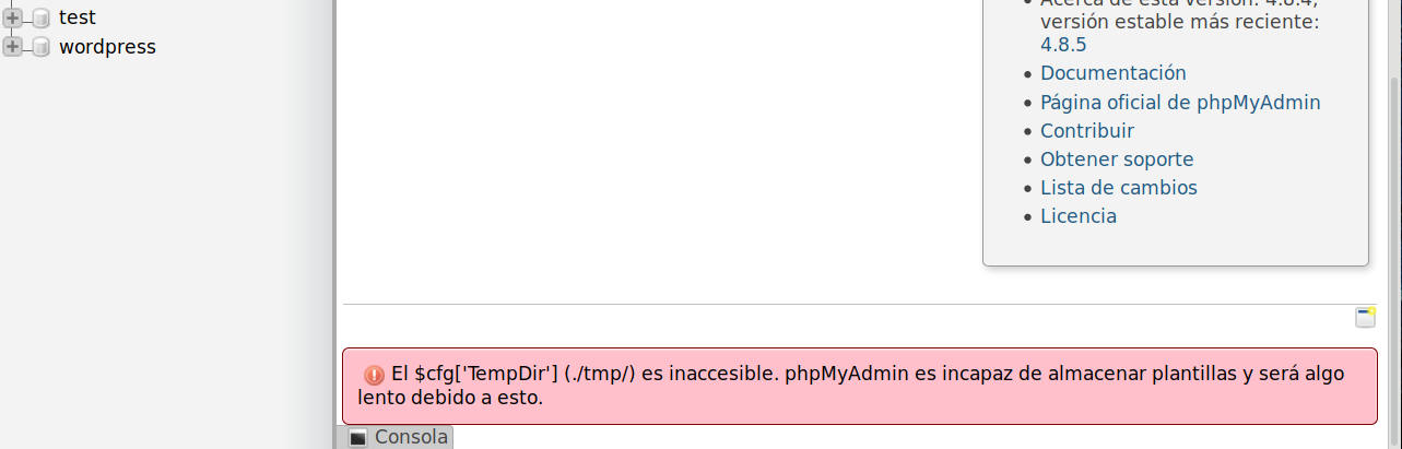 Solucionar Error Cfg ‘tempdir Tmp Inaccesible En Phpmyadmin Xampp Versión Gnulinux 1746